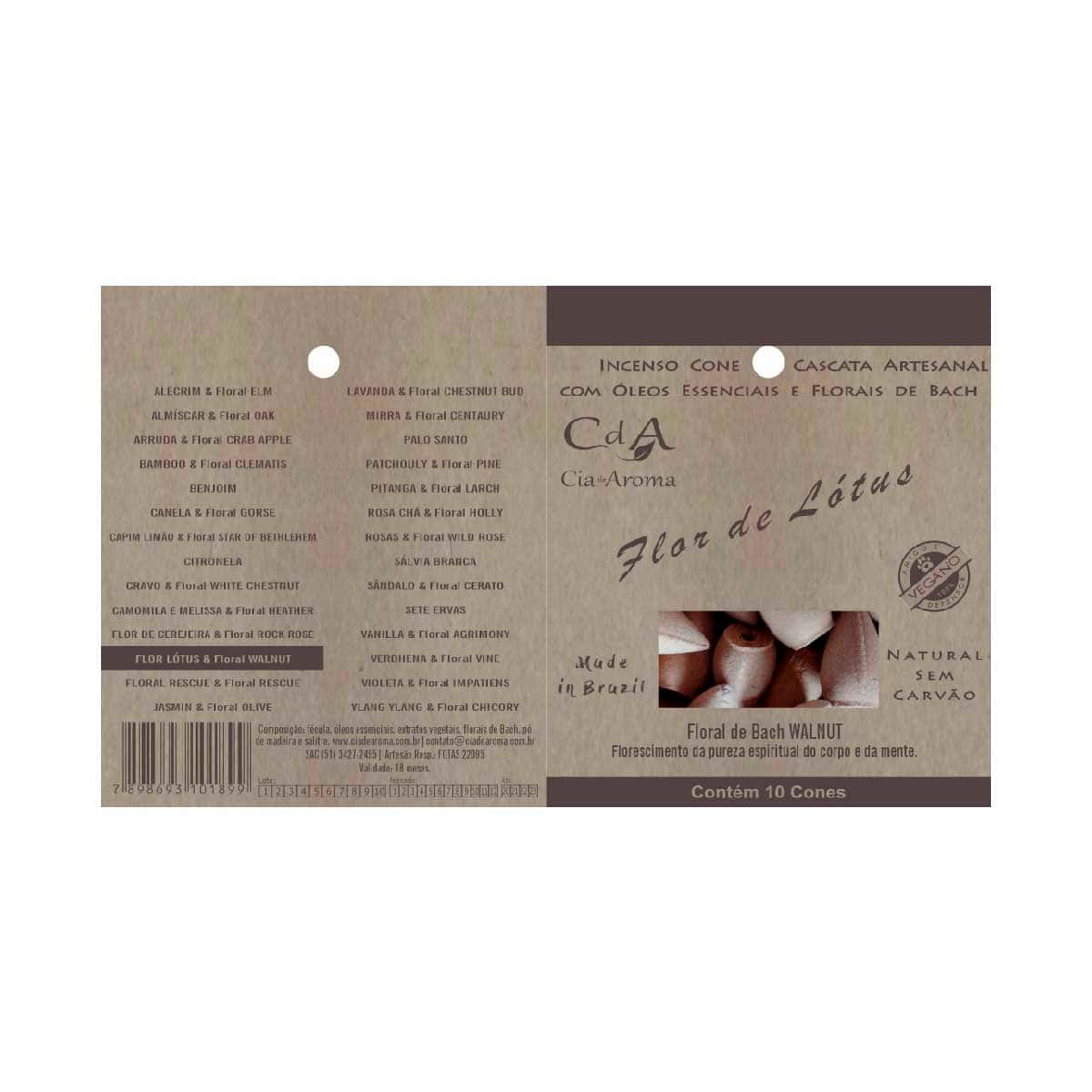 Incenso Cone Refluxo Flor de Lótus 10 Cones - CdA Cia de Aroma